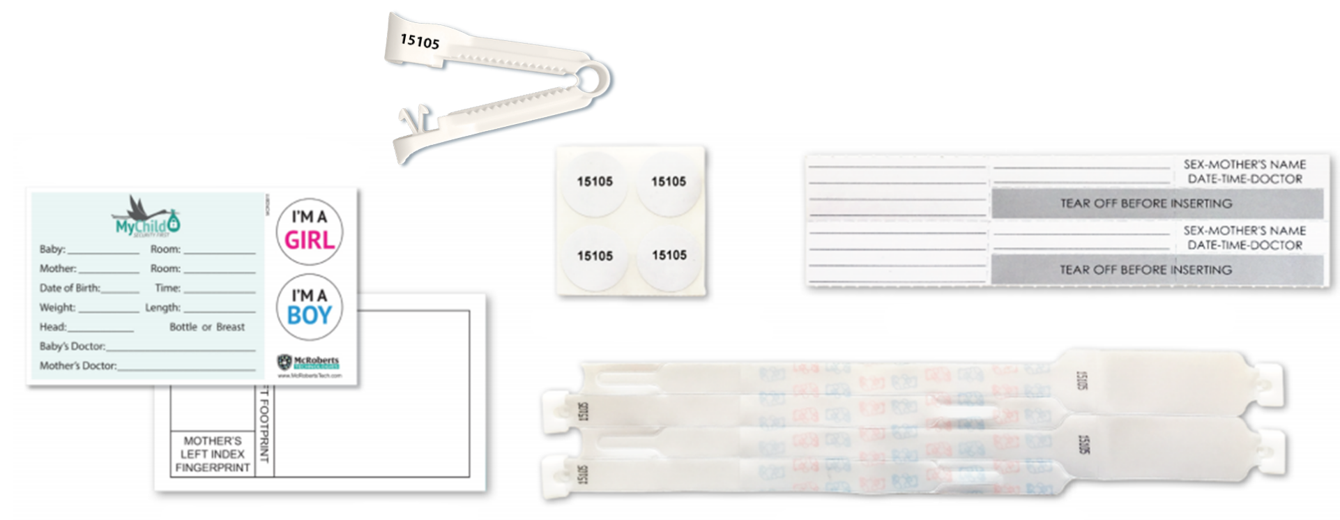 Secure Clamp Kit with Write-On Band (100) - McRoberts Technologies